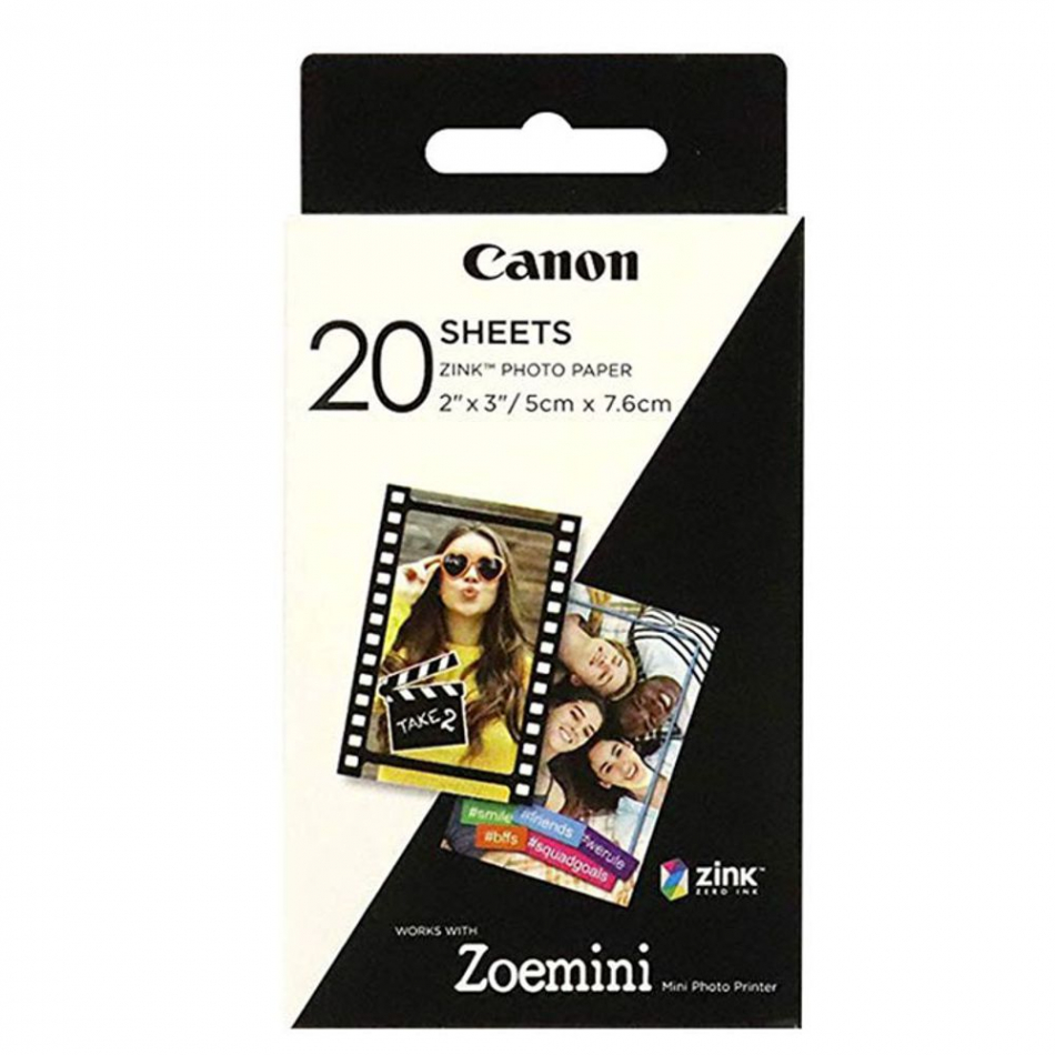 Papel fotográfico Canon ZP-2030 - 20 hojas Tecnología Zink Compatible ...