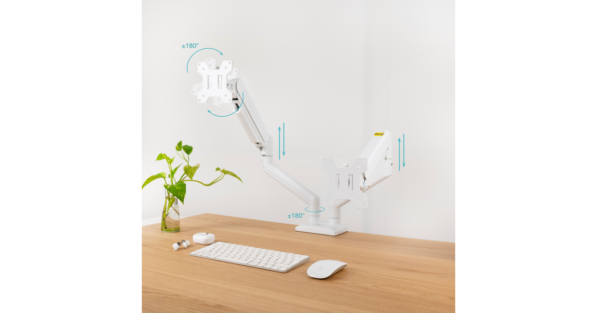 SOPORTE MESA 2 MONITORES 13''-34'' BLANCO TOOQ de TooQ en Monitores ...