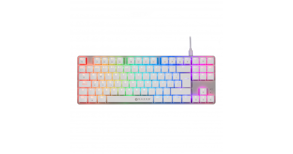 TECLADO NACEB NA-0971 SLIM MECÁNICO GAMER RGB 95% 88 TECLAS RED…