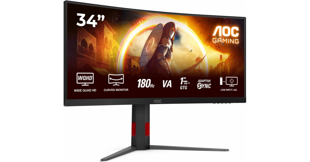 MONITOR GAMING AOC CURVO WQHD 180Hz CU34G4 de AOC en Monitores ...