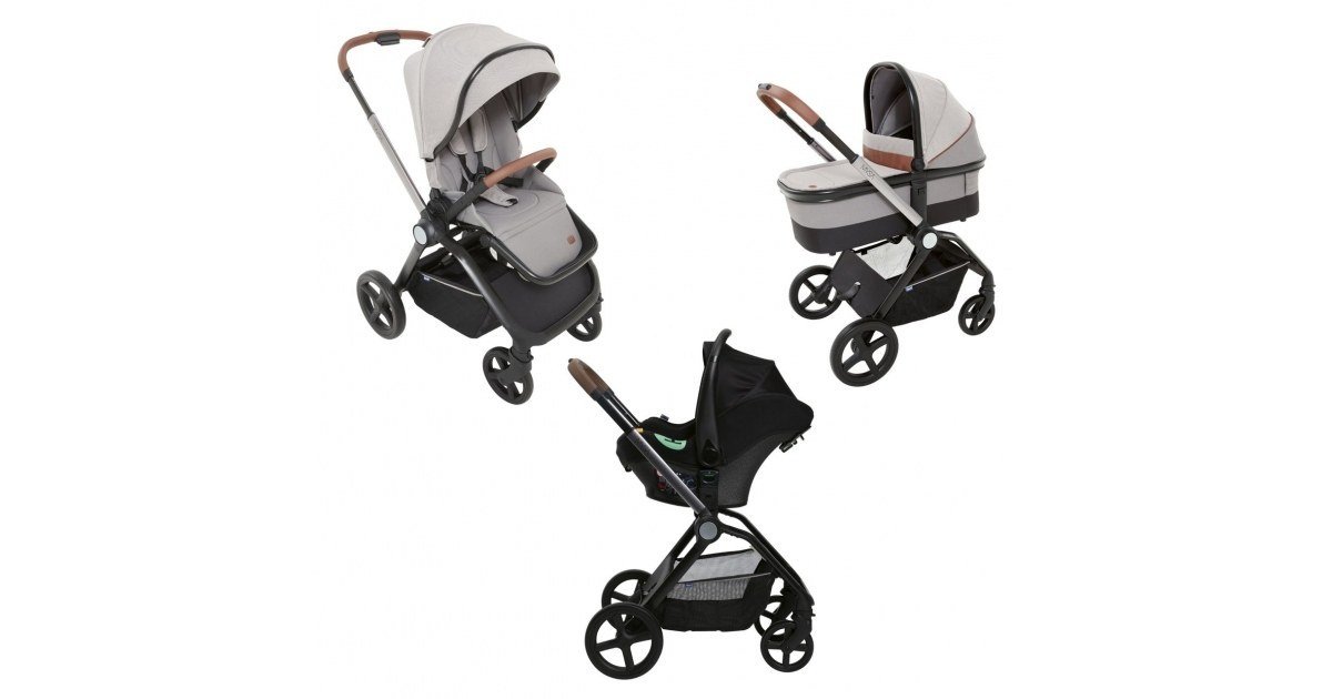 Cochecito Trio Chicco Mysa con Kory Essential Silver Grey Disbaby