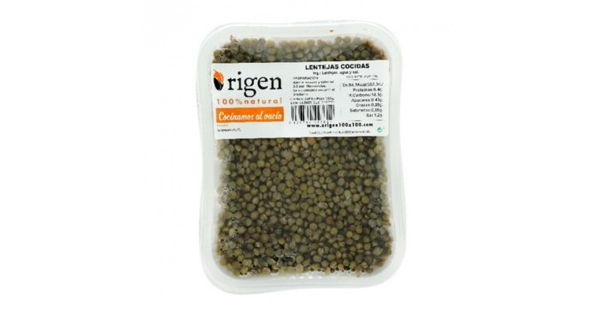 Lenteja Pequeña Cocida 350gr Origen