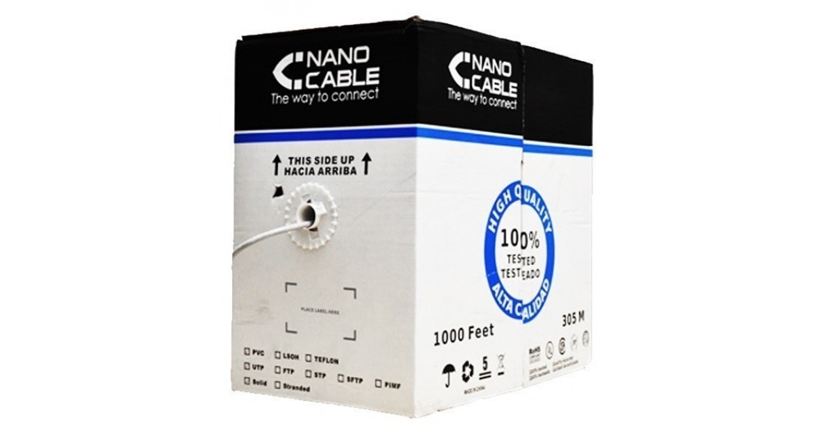 nanocable bobina utp 305m cat.5 rigido 10.20.0304 de nanocable en…