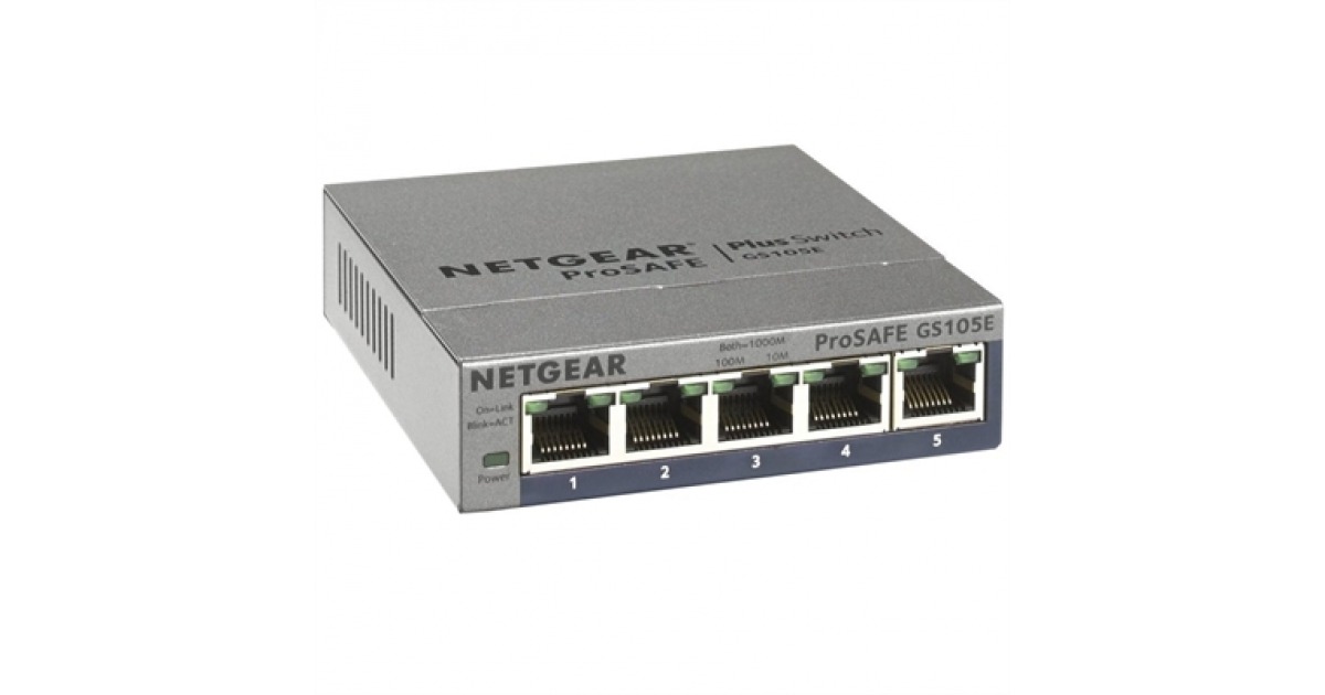 NETGEAR ProSafe Plus GS105Ev2 - conmutador - 5 puertos - sin gestionar…