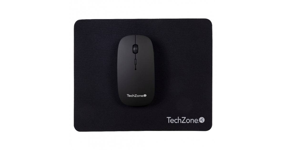 MOUSE INALÁMBRICO CON MOUSEPAD TECHZONE, NEGRO, 800 - 1600 DPI…