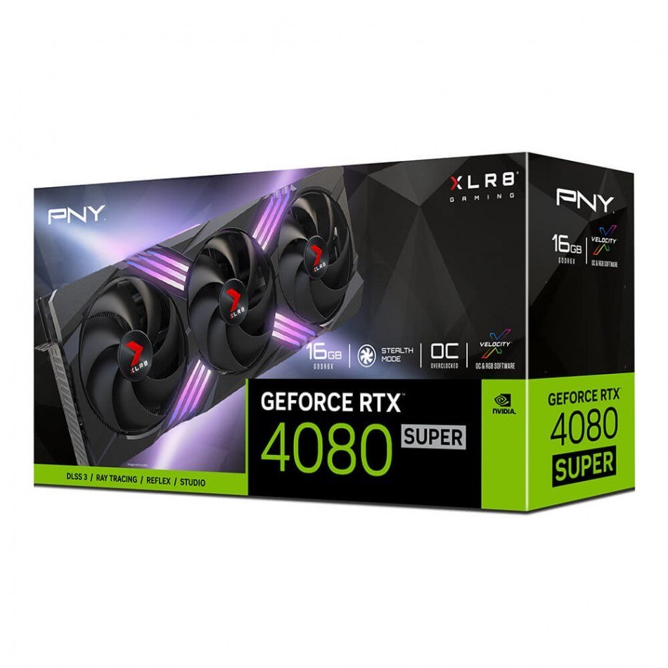 PNY NVIDIA RTX 4080 SUPER ARGB TRIPL FAN XLR8 OC 16GB GDDR6X de…