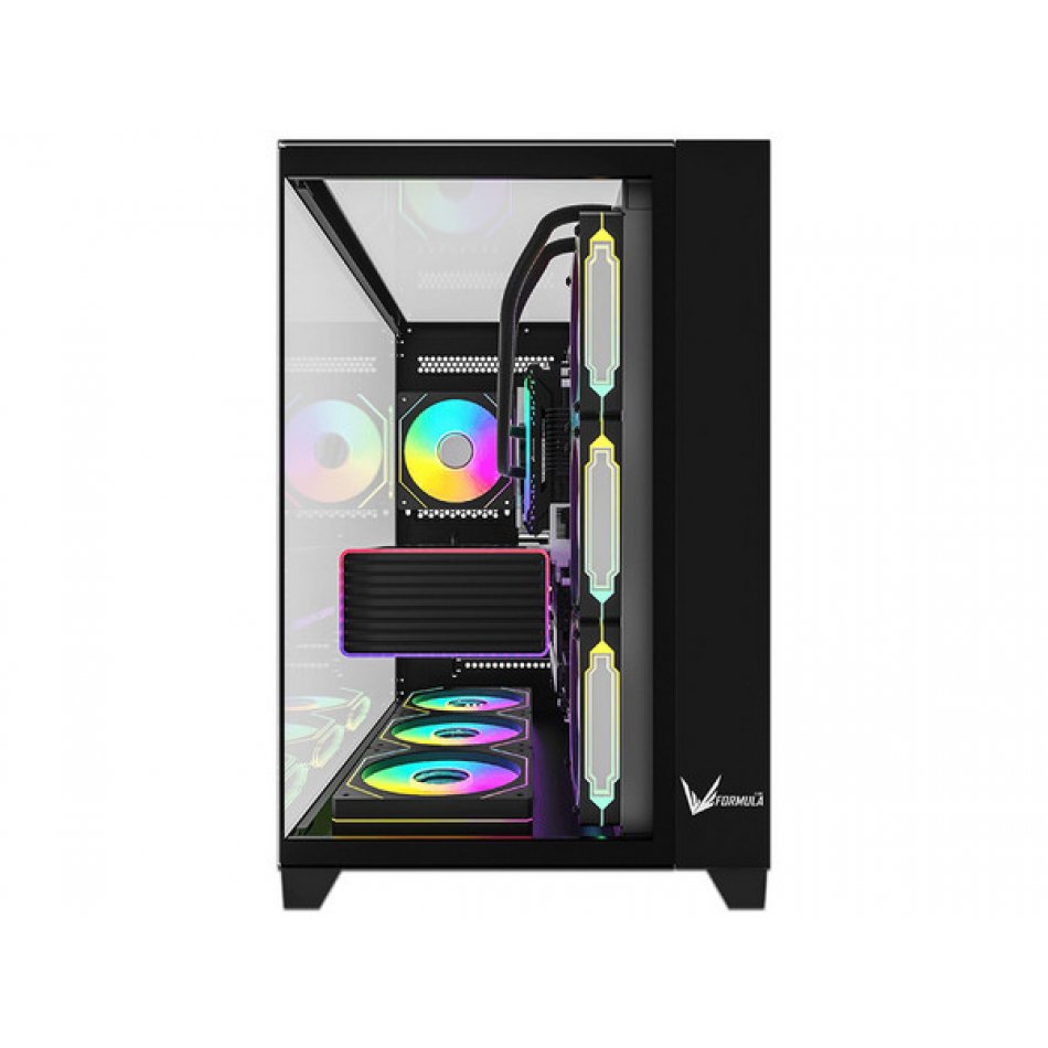 GABINETE GAMER FORMULA CRYSTAL Z9 FLOE, MID-TOWER, ATX, NEGRO de…