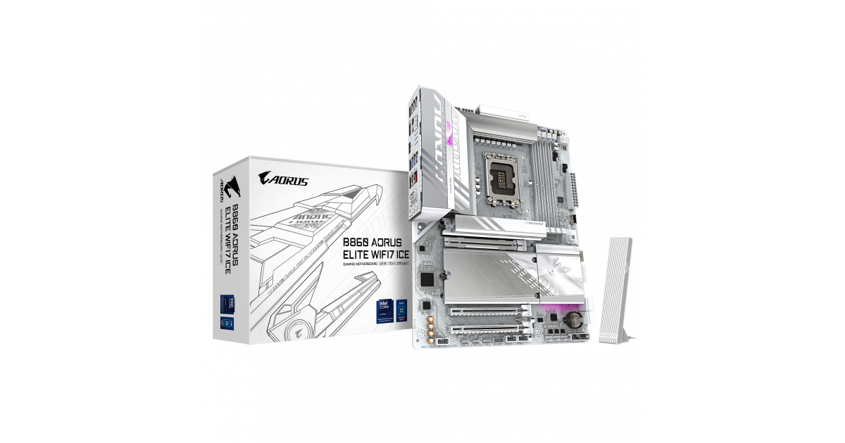 TARJETA MADRE GIGABYTE B860 AORUS ELITE WF7 ICE ATX DDR5 LGA1851…